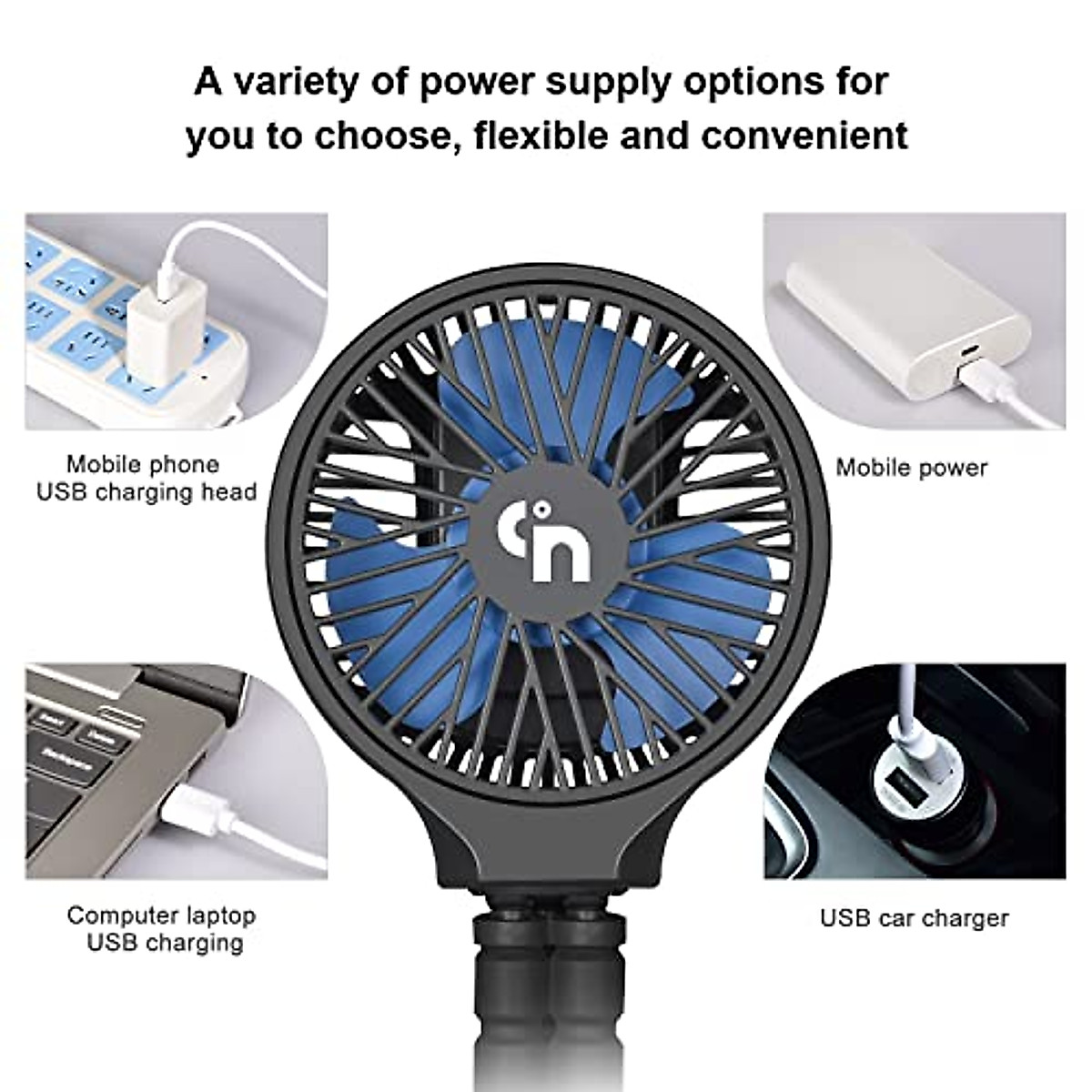 HomeLifairy Stroller Fan Clip On for Baby Battery Operated Fan Portable Fan Rechargeable Mini Handheld Car Seat Fan Small USB Desk Personal Fan for Stroller Accessories Crib Car Rides (Black)