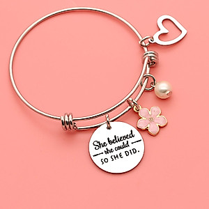 Maxforever Inspirational Quote Bracelet Gifts Women Jewelry Charm Pendant Bangle Gift for Daughter, Niece, Sister, Best Friends