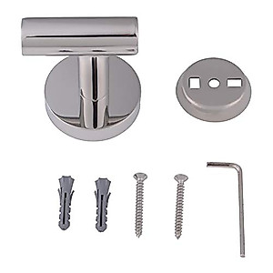 Woooow Modern 304 Stainless Steel Single Prong Round, Wall Robe Hook Brushed Nickel, 4-Pack
