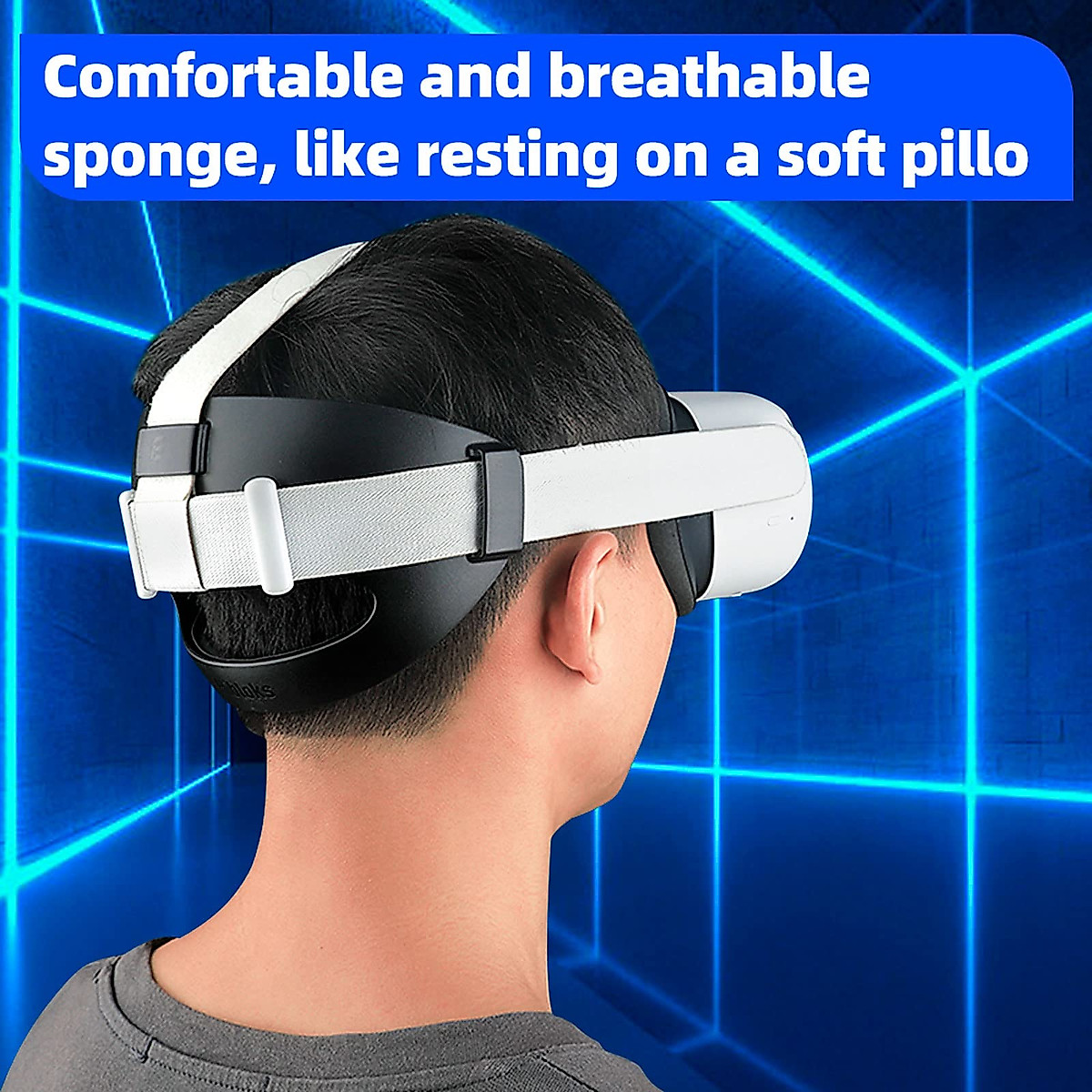 RCstyle Simple Quick Release Pillow for Oculus Quest 2，Gravity Pressure Balance Head Back Padding for Oculus Quest 2 Headset，Elite Strap Extension for Oculus Quest 2 Accessories