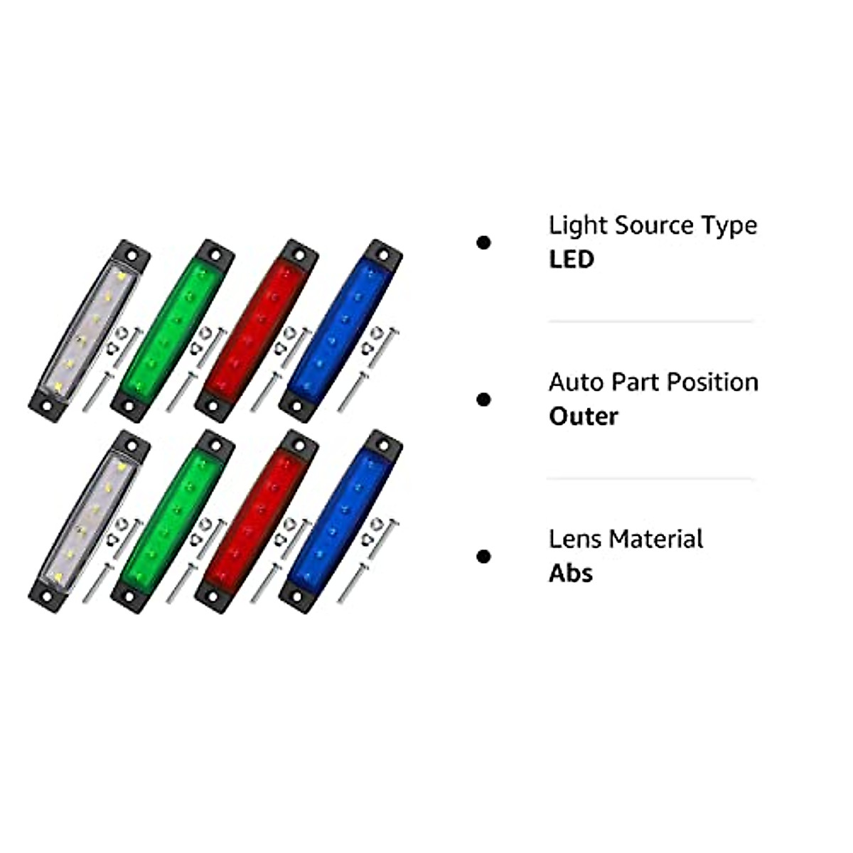 8 Pieces Marine Boat Lights 12V Led Interior Lights for Boat Deck Waterproof Boat Navigation Lights for Boat Lights Bow and Stern, Kayak Lights (Red, Blue, Green, White)