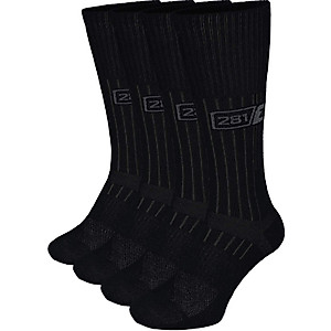 281Z Military Boot Socks - Tactical Trekking Hiking - Outdoor Athletic Sport (Black)(Medium 4 Pairs Pack)