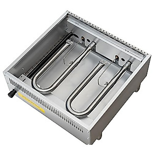 KoolMore 24 in. Commercial 2-Burner Natural Gas Charbroiler with 60,000 BTU in Stainless-Steel, ETL Listed(KM-GCB2-24M)