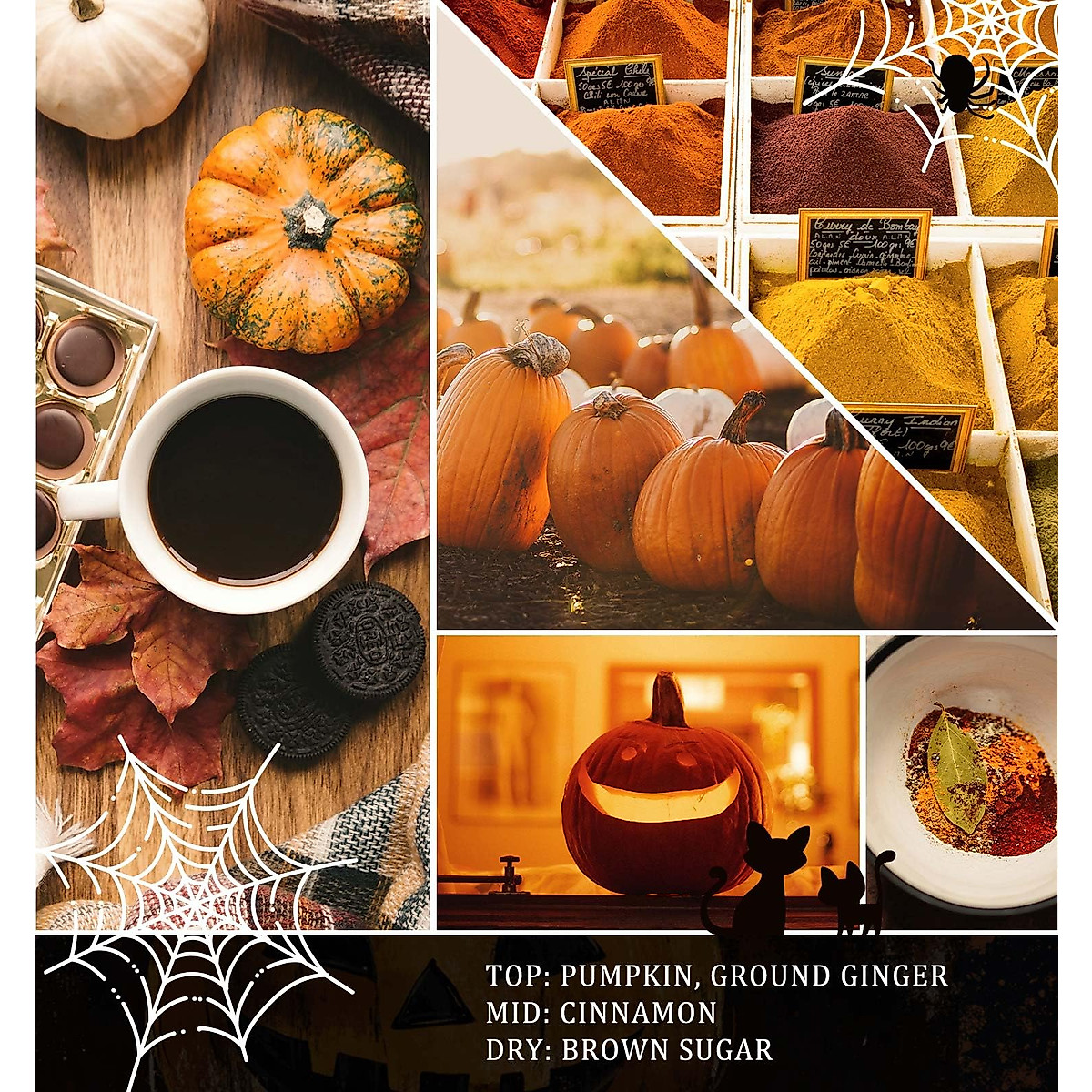 Halloween Candle with LED Pumpkin Face, Halloween Decor Fall Candle with Pumpkin Spice Scent, Pumpkin Candle Over 40 Hours of Burn Time, Gift for Halloween Decorations Indoor, 100% Soy Wax