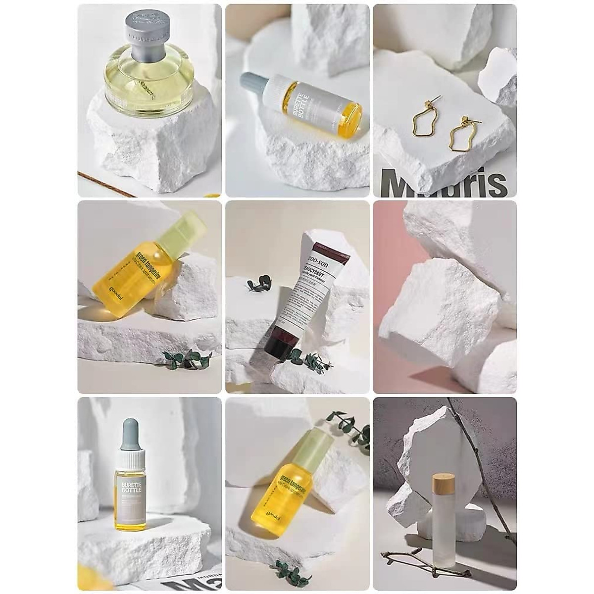 3PCS Original Design Product Photography Background Props Waterproof Hard Aromatherapy Gypsum Cube Props for Photoshoot (White)