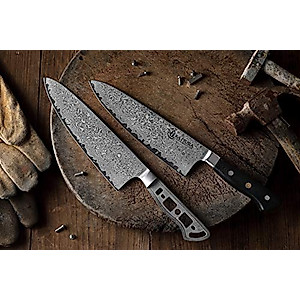 KATSURA Woodworking Project Kit – Gyuto Chef Knife Blank – 8.25 Inch – Ultra Wide Blade 55mm – Japanese Premium AUS 10, 67 Layers Damascus Steel – NO LOGO
