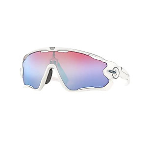Oakley OO9290 Jawbreaker 929021 31MM Polished White/Prizm Snow Saphire Rectangular Sunglasses for Men+ BUNDLE Accessory Leash + BUNDLE with Designer iWear Eyewear Kit