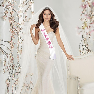 SKJIAYEE Bride to Be Sash, Bachelorette Party Sash Decorations for Hen Party Bridal Shower Engagement Wedding Party, Glitter Pink White Sash for Bride - Bachelorette Favor