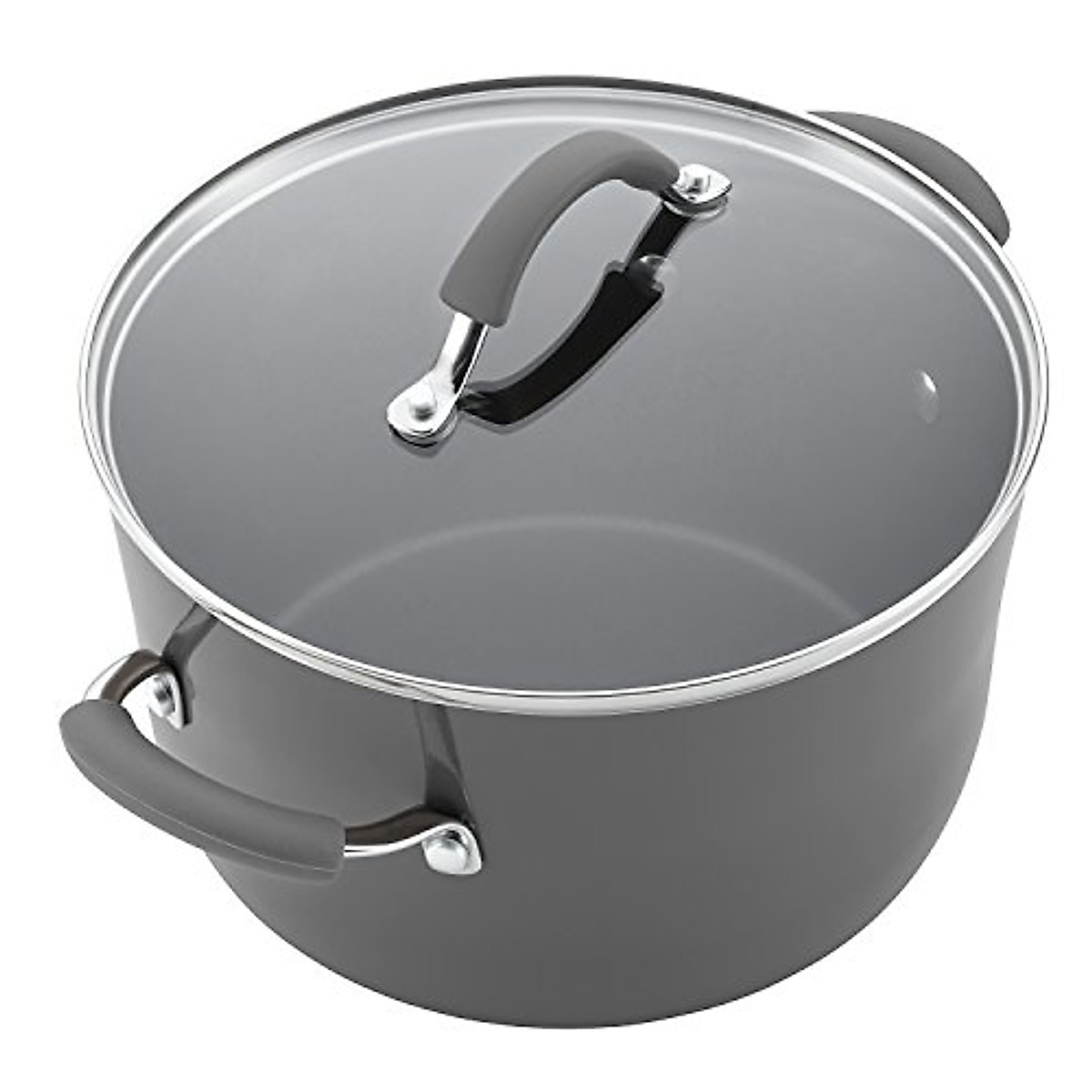 Rachael Ray - 16802 Rachael Ray Cucina Nonstick Cookware Pots and Pans Set, 12 Piece, Sea Salt Gray