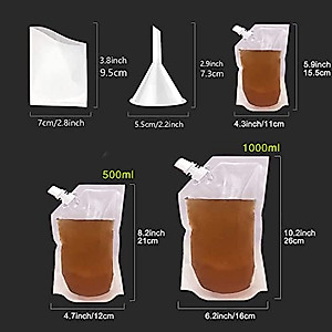 Plastic Flasks, Drink Pouches For Reusable, Plastic Flask Cruise kit For Juice,water,milk, Anywhere,4×32oz 3×16oz 3×8oz,1×Funnel