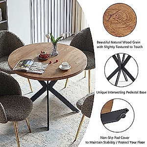 Homedot Chic Dining Table Set for 4, 5-Piece Kitchen Table and Chairs for 4 Person, Modern Imitation Wood Dining Room Table & 4 Upholstered Chairs, Kitchen Table Set for Small Spaces, Breakfast Nook