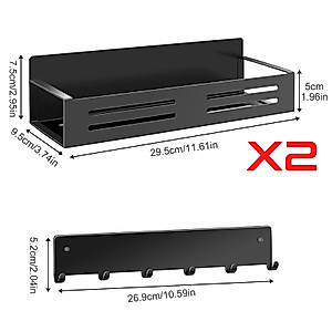 Yuchenfeng Magnetic Spice Racks for Refrigerator Magnetic Hook with 6-Hooks Moveable Fridge Magnetic Spice Shelves Refrigerator Side Organizers (2 Magnetic Spice Racks + 1 Magnetic Hook)