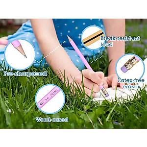 ECOTREE Pencils #2 HB, Pre-sharpened Pencils with Eraser Cute Pencils Graphite Pencils Sketch Pencils Birthday Pencils Fun Pencils for Kids, Adults, School, Office 12 Pack