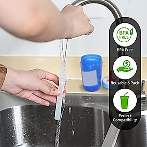 Replacement Straws Compatible with Zak Designs Kelso 15 oz Water Bottle, BPA-Free and Durable (Pack of 6)