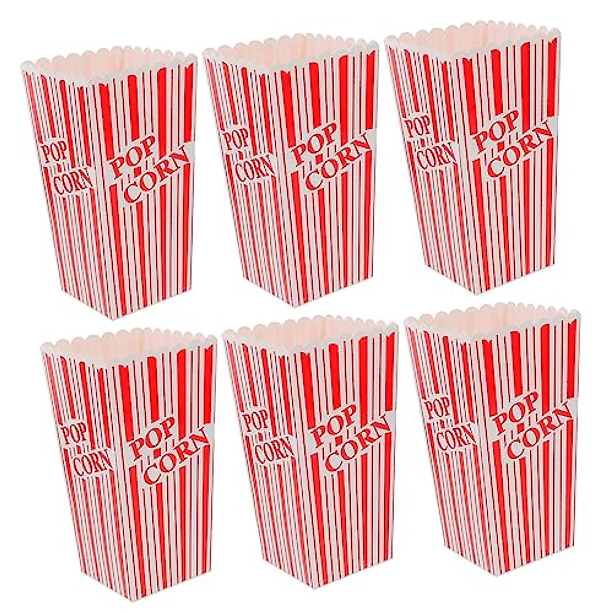BESTOYARD 30 Pcs Popcorn Popcorn Bucket Party Popcorn Containers Striped Popcorn Boxes Disposable Popcorn Bags Disposable Cake Containers Candy Containers Disposable Containers Snack Bag