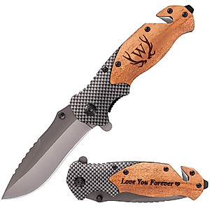 Fodiyaer Gifts For Men - Engraved Pocket Knife With Gift Box - Perfect for Christmas, Fathers Day, Birthday, Anniversary, Graduation.