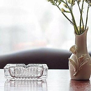 2PCS 4 inch Ashtray,Square Tabletop Glass Ashtray Smoke Collectible Tribal Decoration