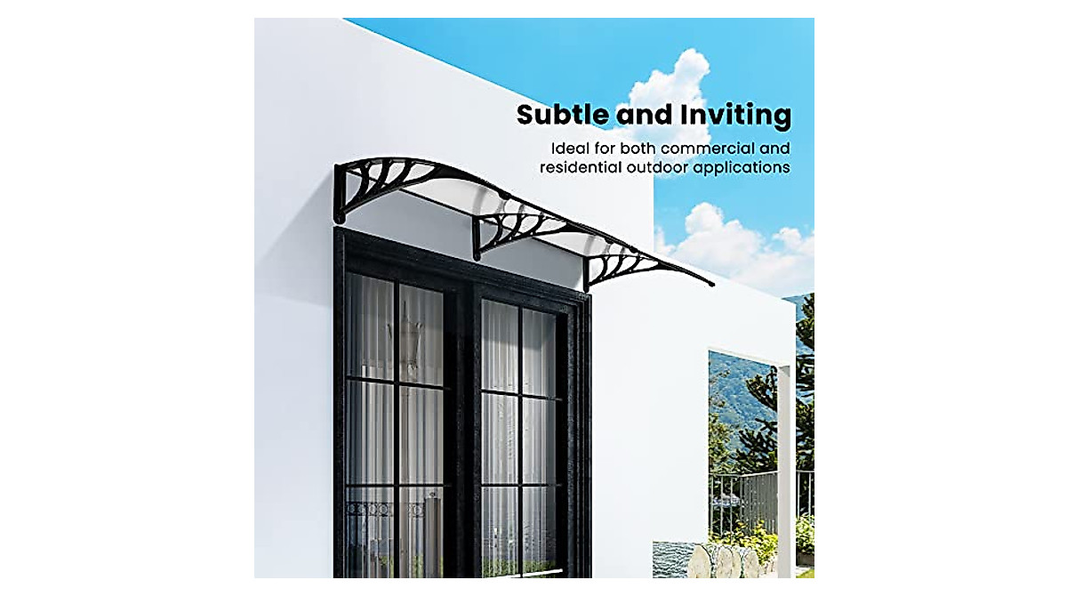 VIVOHOME Polycarbonate Window Door Awning - 40x80 Inch Clear Canopy