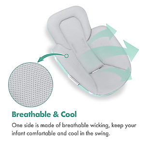 Minne Baby Infant Insert, Cool Mesh Fabric Newborn Insert Compatible with 4Moms MamaRoo and RockaRoo Swing, Soft and Breathable with Head and Body Support