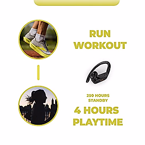 Ardorup Wireless Earbuds for Gym Athletics and Runners - with Waterproof and sweatproof Technology - Men and Women - Grips