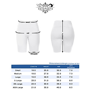 HATOPANTS Women Biker Shorts Buttery Soft High Waist Mid Thigh Short Pants Black L