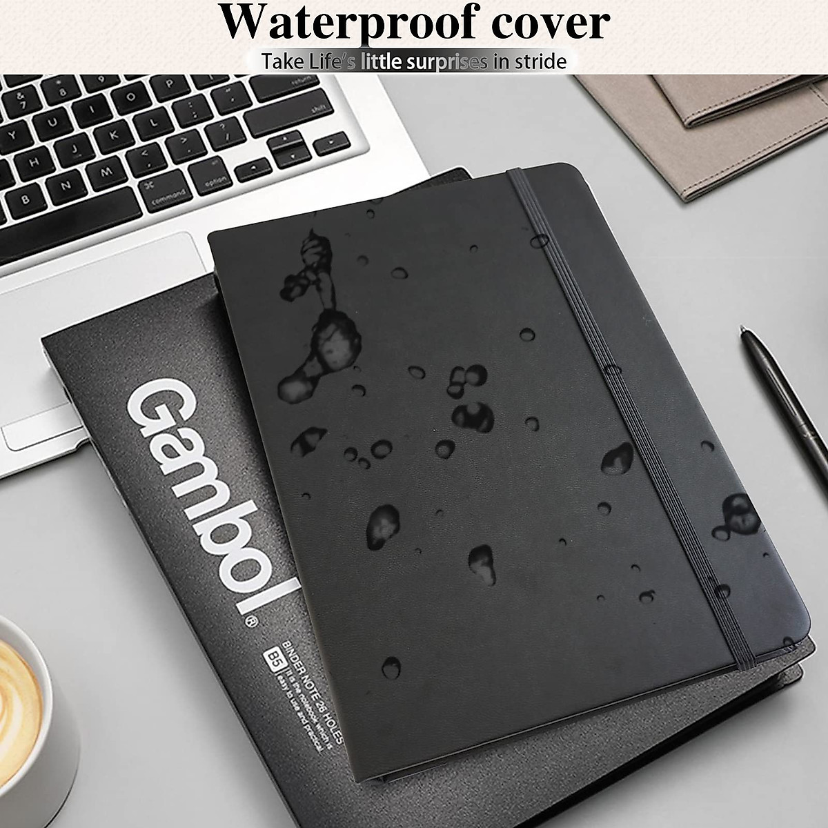 aellabus 6 Pack Black Journal Notebooks for work, A5 Hardcover Notebook, 192 Pages, 5.75 inches x 8.38 inches, 100 GSM Thick Paper (Black)