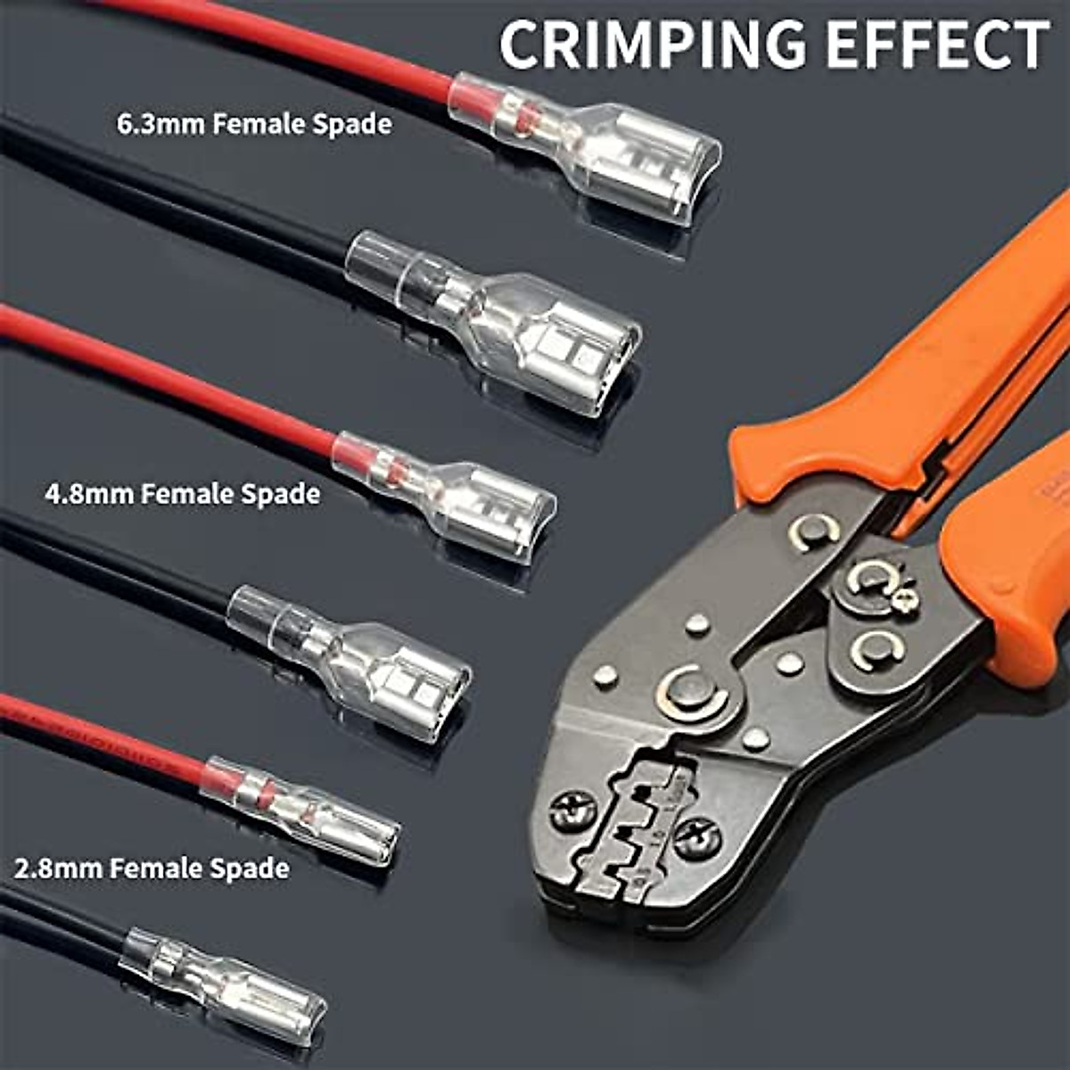 BELLA BAYS 270 Pcs Quick Splice Male and Female Wire Spade Connectors Crimp Terminal Block with Insulating Sleeve Assortment Kit for Electrical Wiring Car Audio Speaker-2.8/4.8/6.3mm