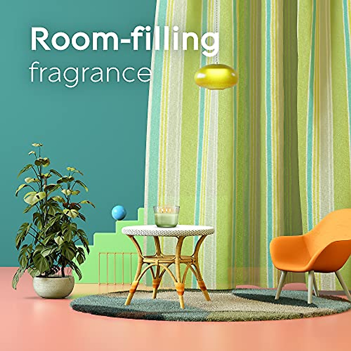 Glade Candle Bamboo & Waterlily Bliss, Fragrance Candle Infused with Essential Oils, Air Freshener Candle, 3-Wick Candle, 6.8 Oz