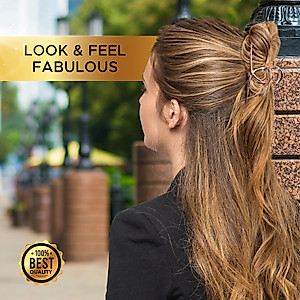 HOYDEPUNKT Hair Clips, Large Hair Clips, Banana Hair Clip Strong Hold Hair Claw Clip, Girls Hair Clips Hair Accessories for Women and Hair Clips Women Metal Hair grips, 2Pcs (Rose Gold, Pewter)