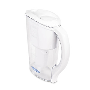 Crystal Quest Water Filter Pitcher System - 4 Stage Filtration System with Fluoride Removal, Space Saving Design for Refrigerators, Provides 2,000 Gallons of Clean Drinking Water - Clear