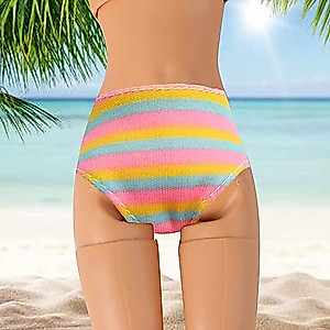 Colorful Doll Underwell Set Clothes Barbie Underpants - Suitable for 11.5 inch Barbie Doll Accessories Solid Print Stripes Random 30 Pieces