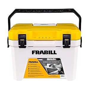Frabill Magnum Bait Station 13 Quart Live Bait Well, White and Yellow