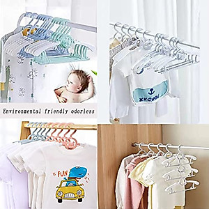 Baby Hangers 20pcs Adjustable Non-Slip Children Baby Nursery Closet Hangers Children Coat Hanger Extendable Laundry Infant Hangers for Girl Boy Toddler Kid Child Newborn Laundry Gifts (20 pcs, Brown)