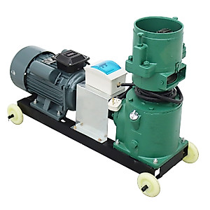 TECHTONGDA Animal Pellet Feed Mill Grinder Maker Machine Pellet Fodder Press for Farm Chicken Cow with 2 Head Rollers 8MM Holes 220V