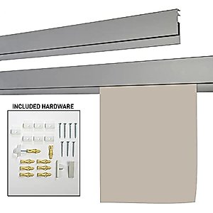2x48-in. Art Display for Kids Artwork, Picture Rail in Silver for displaying Photos, Artworks, Posters, Notes, Documents at School, Home or Office - Ticket Holder for Restaurant, Wall Gallery