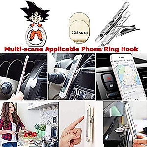 ZOSTLAND 2PCS Super Fighter Gohan Phone Ring,Universal 360°Adjustable Phone Case Finger Grip Stand Holder Desk Stent Mount Car Hook Compatible with iPhone 13 12 11 MAX X Plus iPad (2pcs Monkey)