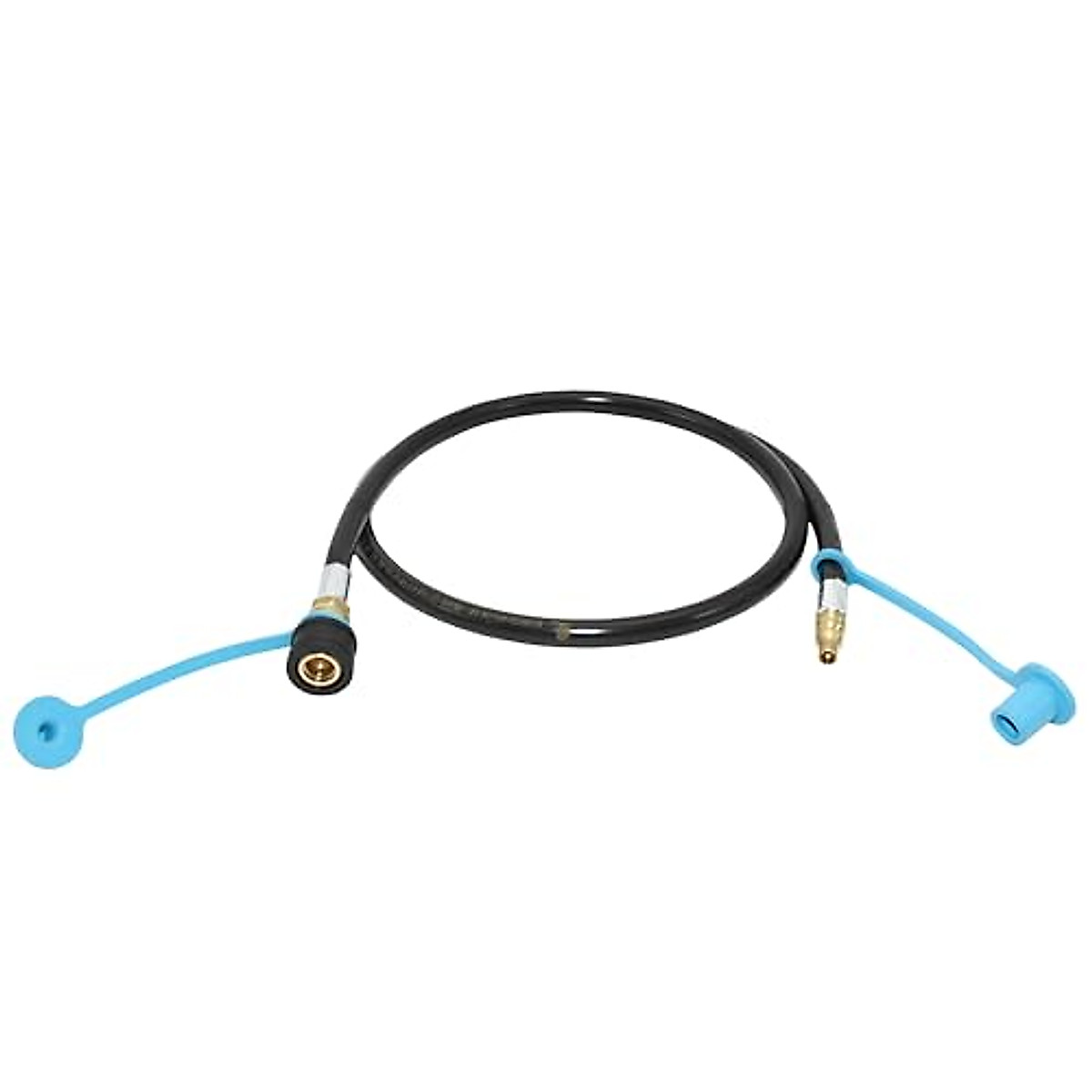 Flame King Quick Connect Hose for RV, Van, Trailer, LP Gas Only, 48 inches (4-Ft), 1/4" ID Thermo Plastic Hose Assembly, 100395-48a , Black