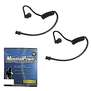 Pack of 2 FBI Style Black Twist On Replacement Acoustic Tube for Two-Way Radio Headsets by MaximalPower