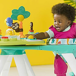 Bright Starts Around We Go 2-in-1 Walk-Around Baby Activity Center & Table, Tropic Cool, Ages 6 Months+