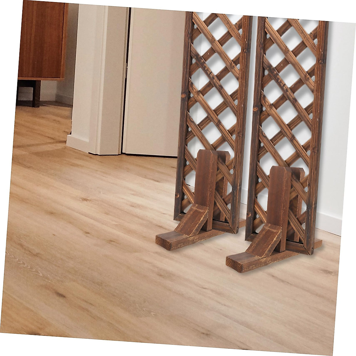 Mikinona Solid Wood Screen Base Fences Room Divider Clamps Thickened Divider Stand Room Privacy Screen Clips Divider Fence Base Room Screen Clips Folding Room Divider Stand Wooden