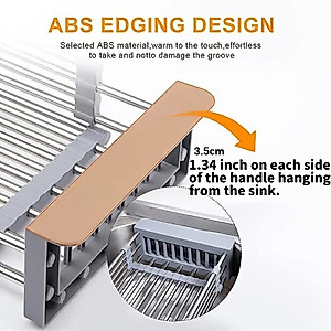 ALREMO 1pc Drain Rack, Stainless Steel Kitchen Basket, Home Dish Rack, Retractable Sink Shelf, 8.81*(11.22-18.5)*3.7in, Suitable for Rectangular Sink (Black)