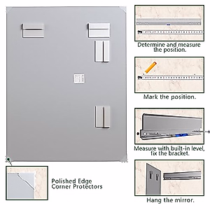 Mirrorons Frameless Mirror, Wall Mirror 40" x 32", Modern Rectangle Bathroom Mirrors for Wall with Polished Edge, Hangs Horizontally or Vertically. Entryways, Bathroom, Gym.