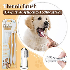 VVHOMIFE Premium Pet Toothbrush Set for Cats and Dogs - Complete Oral Care with Soft Bristles - Ideal for Teeth Cleaning, Dental Hygiene, Plaque Removal - Veterinarian Recommended-White