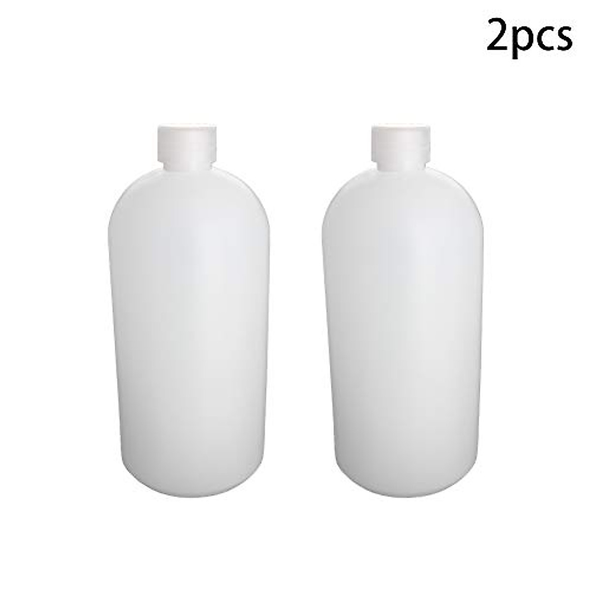 Othmro 2Pcs 1000ml Plastic Lab Cylindrical Chemical Reagent Bottle Small Mouth Laboratory Reagent Polyethylene Bottle Sample Sealing Liquid Storage Container for Food Store White Translucent