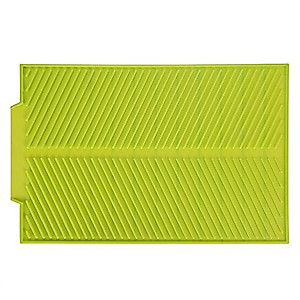 Dish Drying Mat, 15.35* 9.84inch Heat resistant Silicone Mat for Kitchen Counter, Slip Resistant Silicone Quick Dry Pad for Washing Dishes(Green)