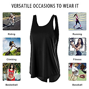 Athletic Tank Tops for Women Loose fit 3 Pack Open Back Strappy Yoga Workout Running Shirt Womens Shirts Summer