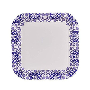 Glad Square Disposable Paper Plates for All Occasions | Soak Proof, Cut Proof, Microwaveable Heavy Duty Disposable Plates | 8.5" Diameter, 50 Count Bulk Paper Plates