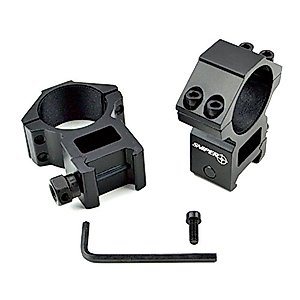 Sniper 30 mm High Profile Scope Rings for Picatinny/ Weaver Rail, 4 points contact more Security