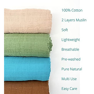 Cute New York Premium Cotton Muslin Swaddle Blankets for New Born Boys Girls (Lake)