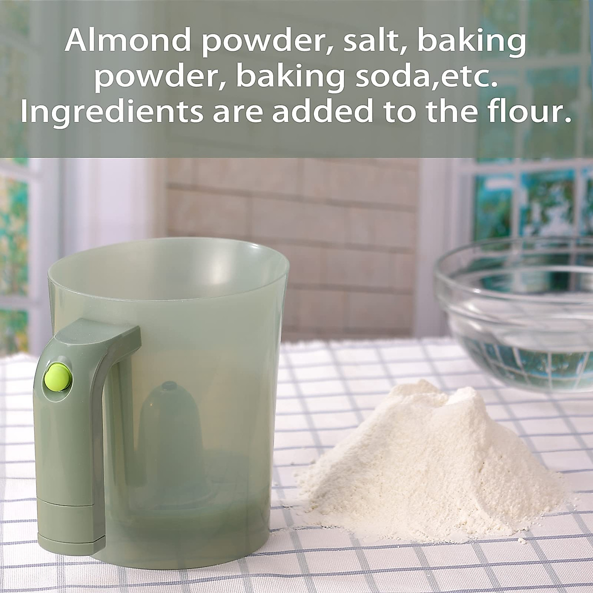 HESEXID Flour sifter,Battery Operated Electric flour sifter,Baking sifter with food grade stainless steel sifter. (black)